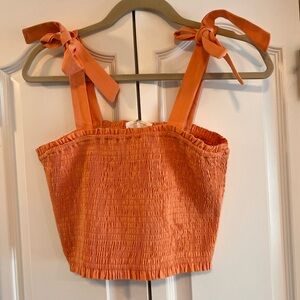 Tops | Nwt Peach Colored Smocked Crop Top | Poshmark